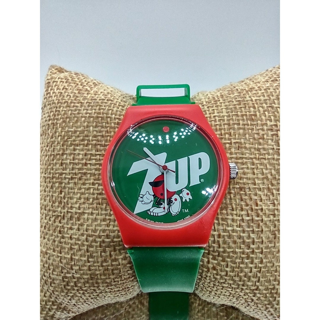 7up Cherry 7up 80's Green Manual Wind Watch - Etsy