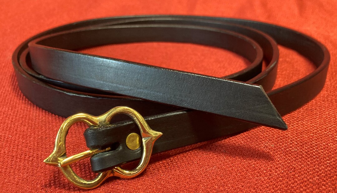 Slender Renaissance 14th Century Pointed Spectacle Buckle Belt 3/4 ...