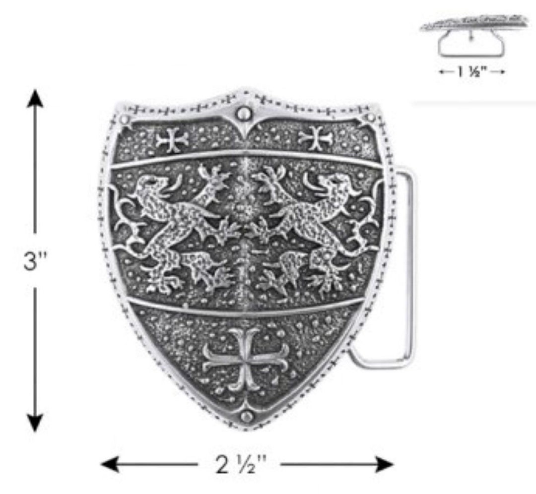 Large Metal Heraldic Lion Shield Buckle - Etsy