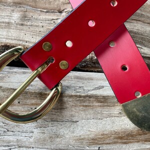 1.5" SCA Medieval Squire Belt - RED - Options for Ring, or Buckle ...
