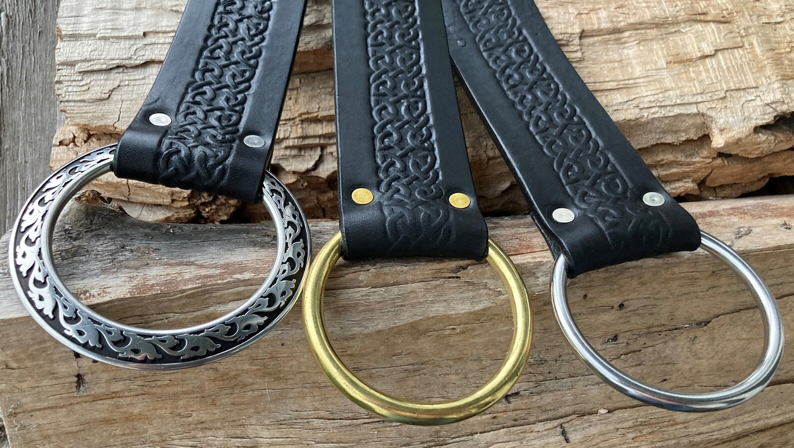 2 Wide Celtic Weave Pattern Black Medieval Ring Belt - Etsy