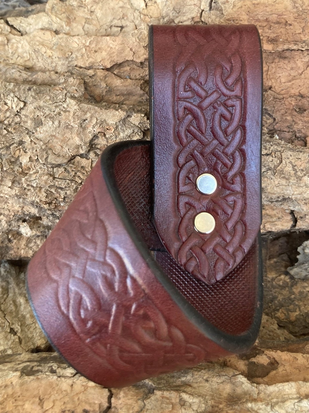 1.5" Wide Burgundy Leather Tomahawk Frog Hanger Hatchet Axe Sword ...