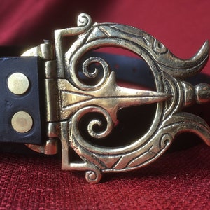 Roman Buckle Belt - 1.25" Wide Brass Historical Hinged Plate Buckle ...