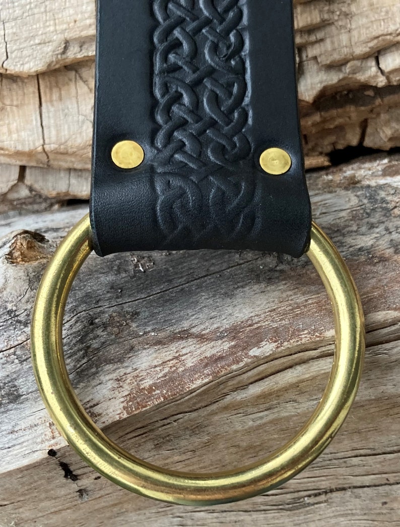 2 Wide Celtic Weave Pattern Black Medieval Ring Belt - Etsy