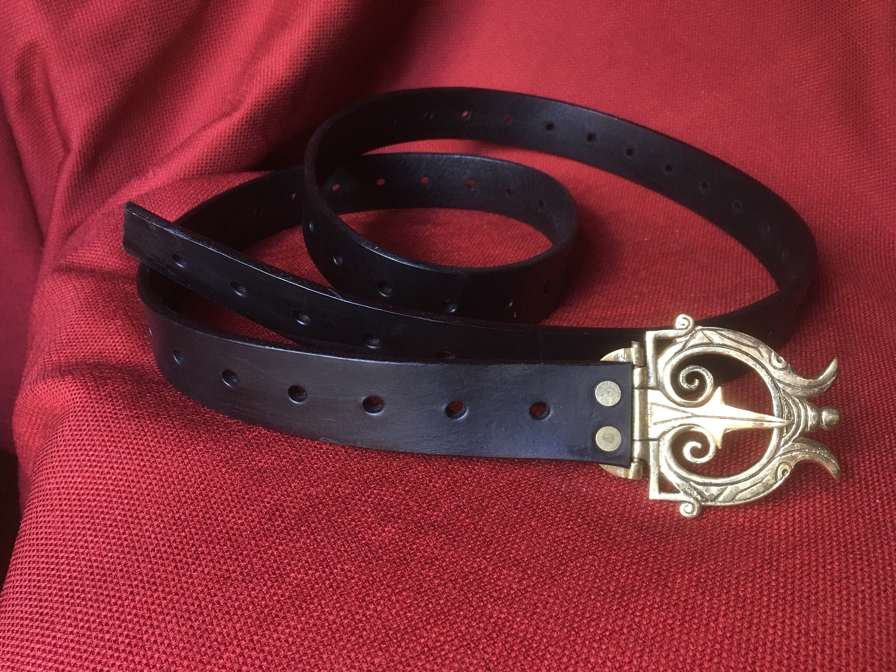 Roman Buckle Belt - 1.25" Wide Brass Historical Hinged Plate Buckle ...