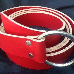 1.5" SCA Medieval Squire Belt - RED - Options for Ring, or Buckle ...