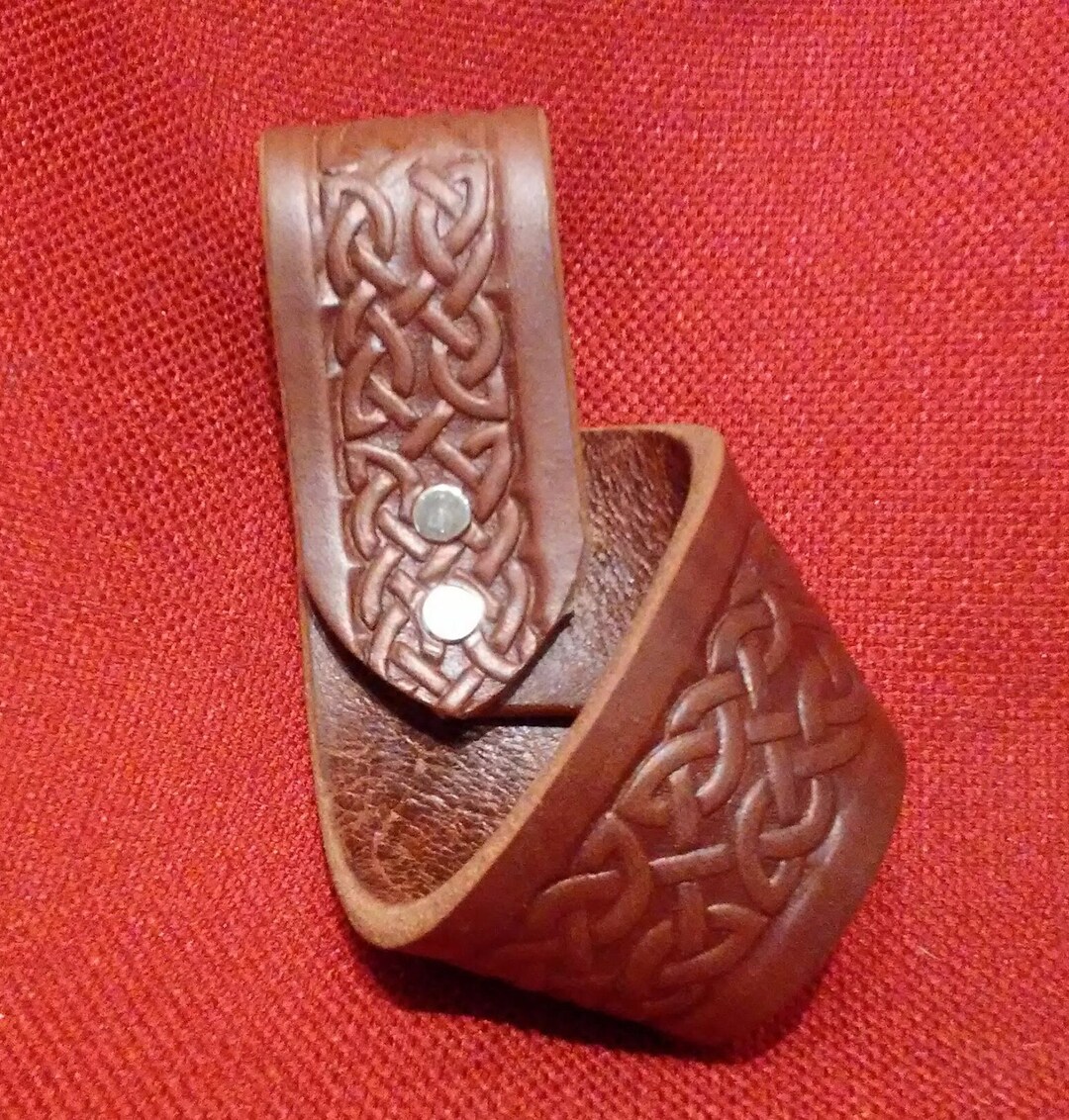 1.5" Wide Brown Leather Tomahawk Frog Hanger Hatchet Axe Sword Dagger ...