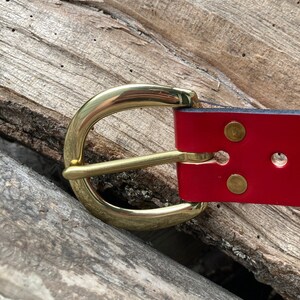 1.5" SCA Medieval Squire Belt - RED - Options for Ring, or Buckle ...