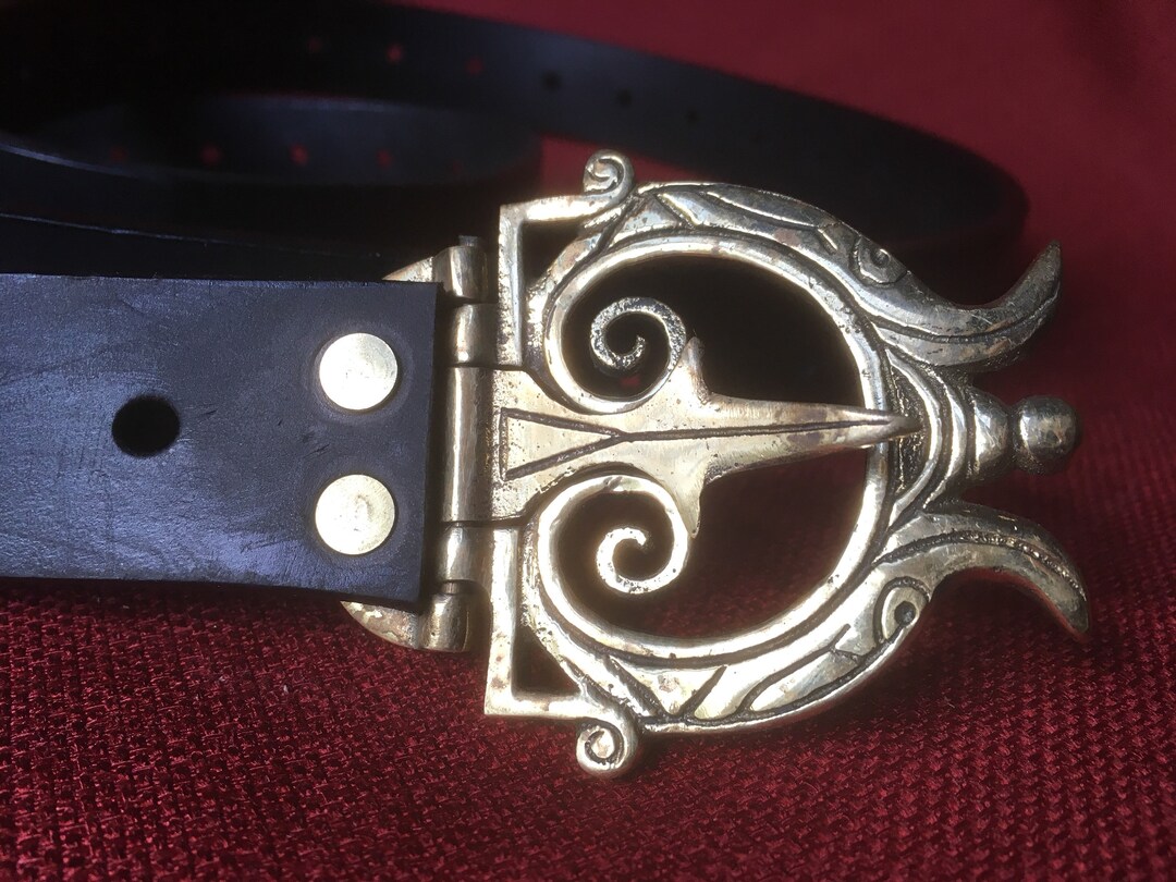 Roman Buckle Belt 1.25 Wide Brass Historical Hinged Plate Buckle Belt ...