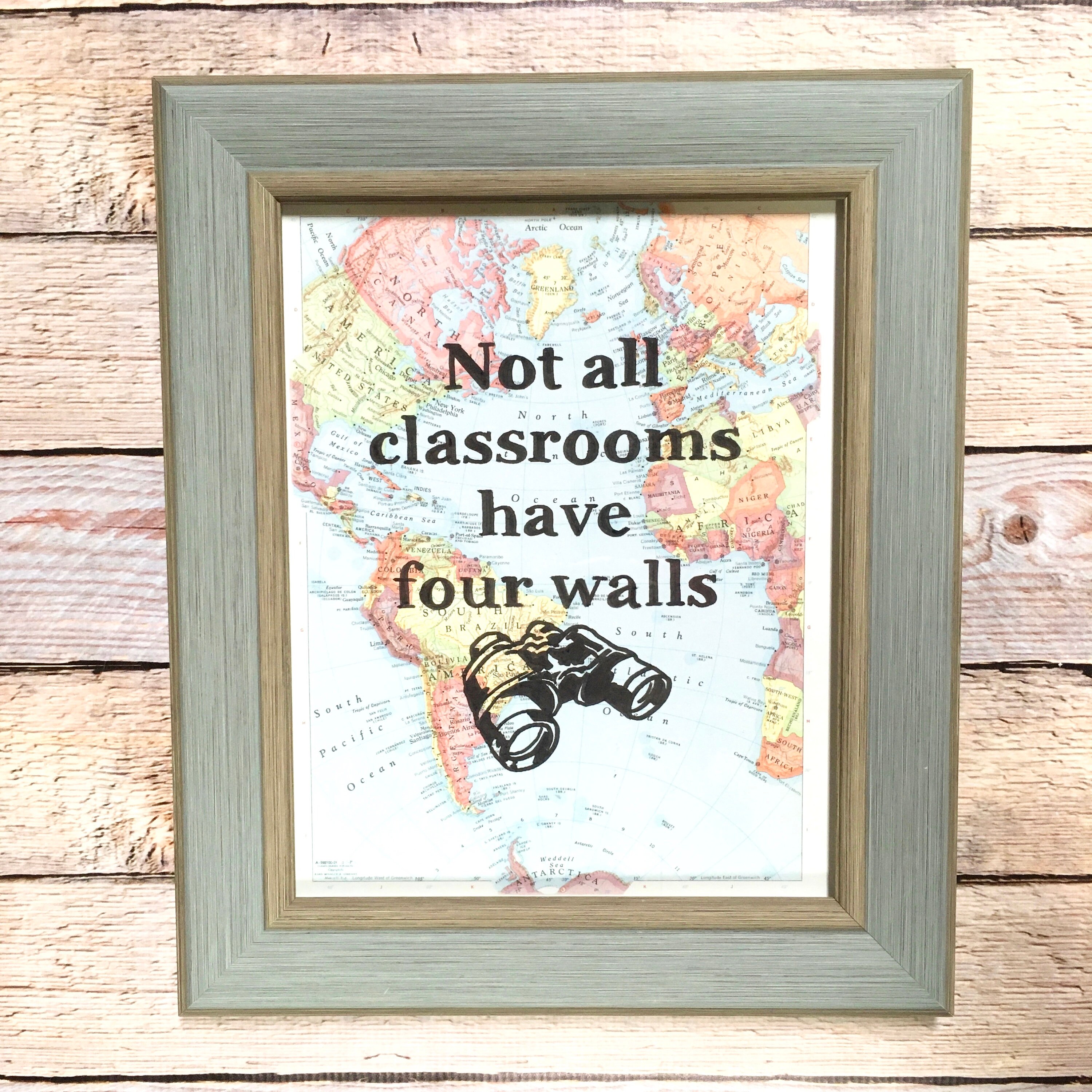 Not all classrooms have four walls: binocular illustration | Etsy