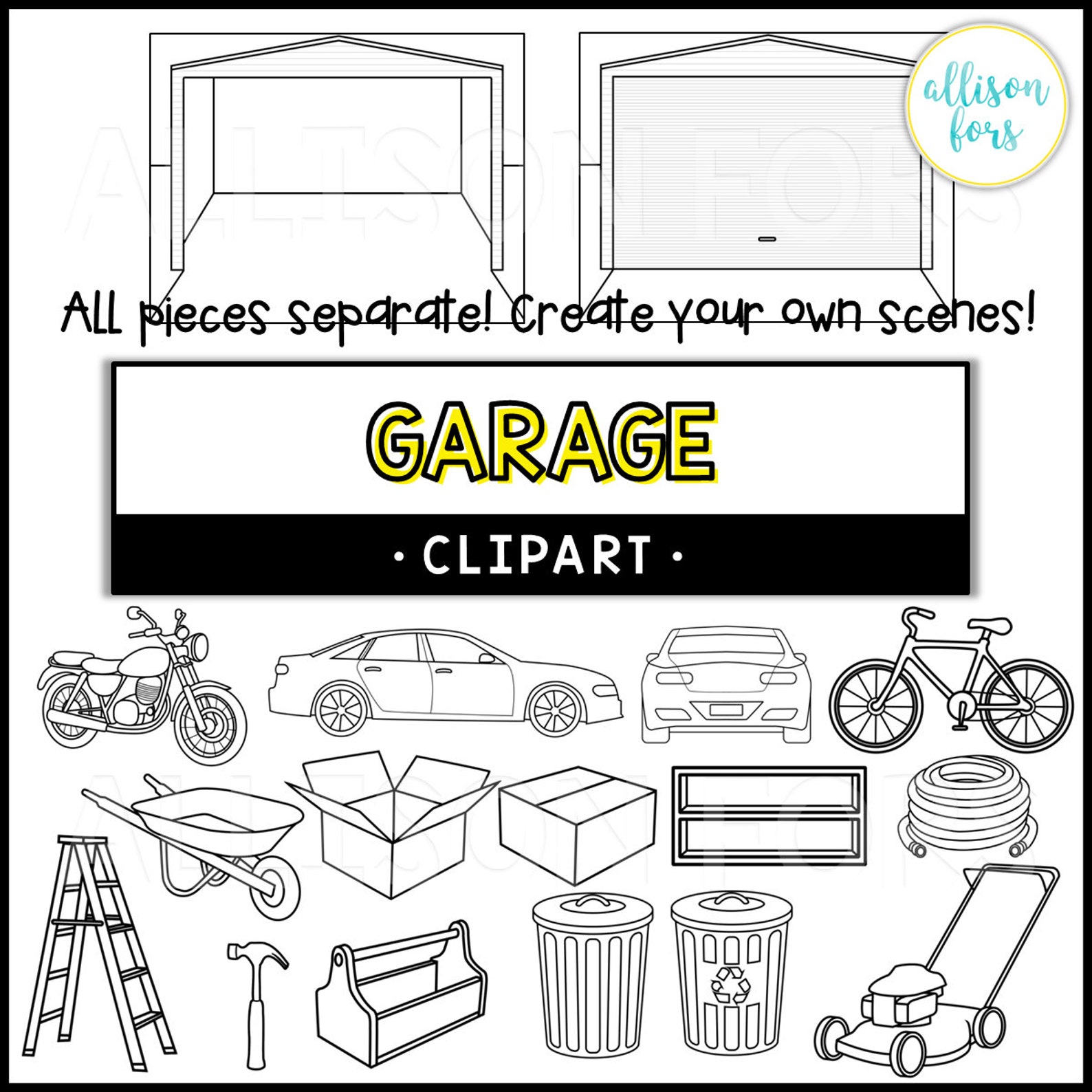 Garage Clip Art - Etsy