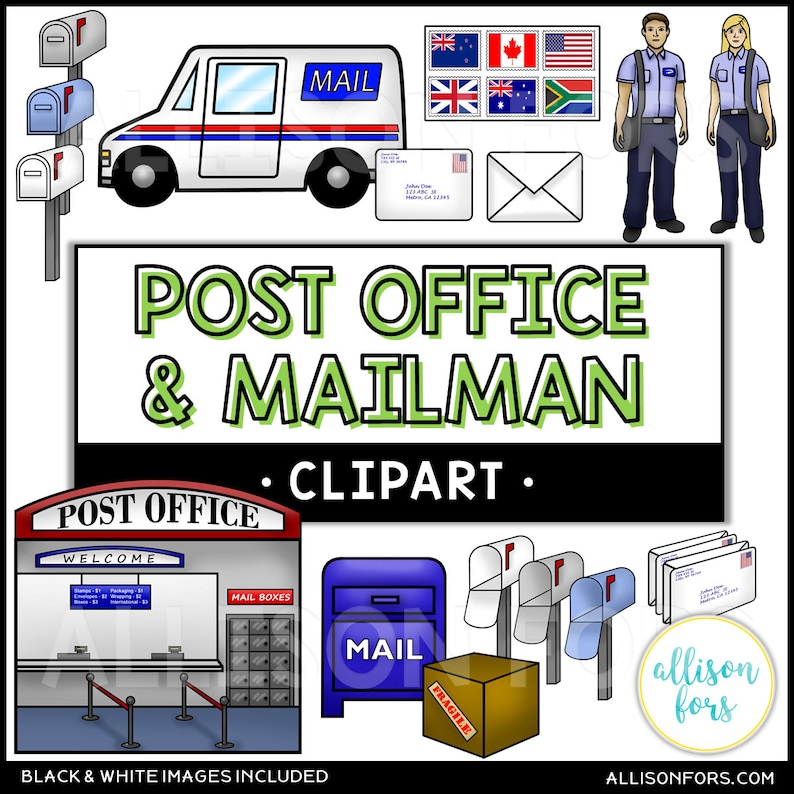 Post Office & Postman Clip Art - Etsy