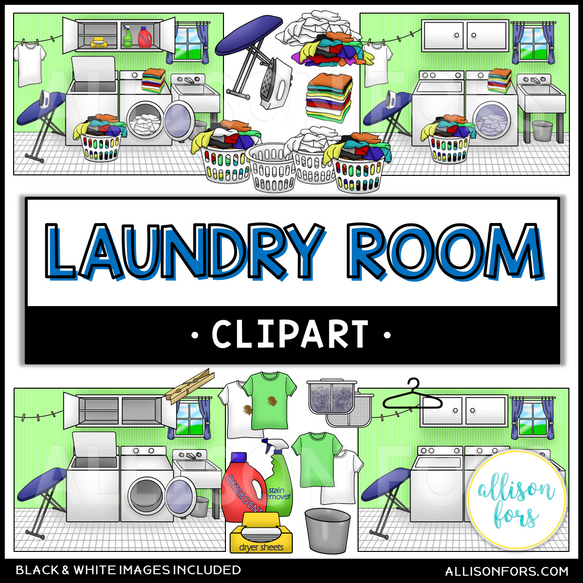 Laundry Room Clipart Black And White