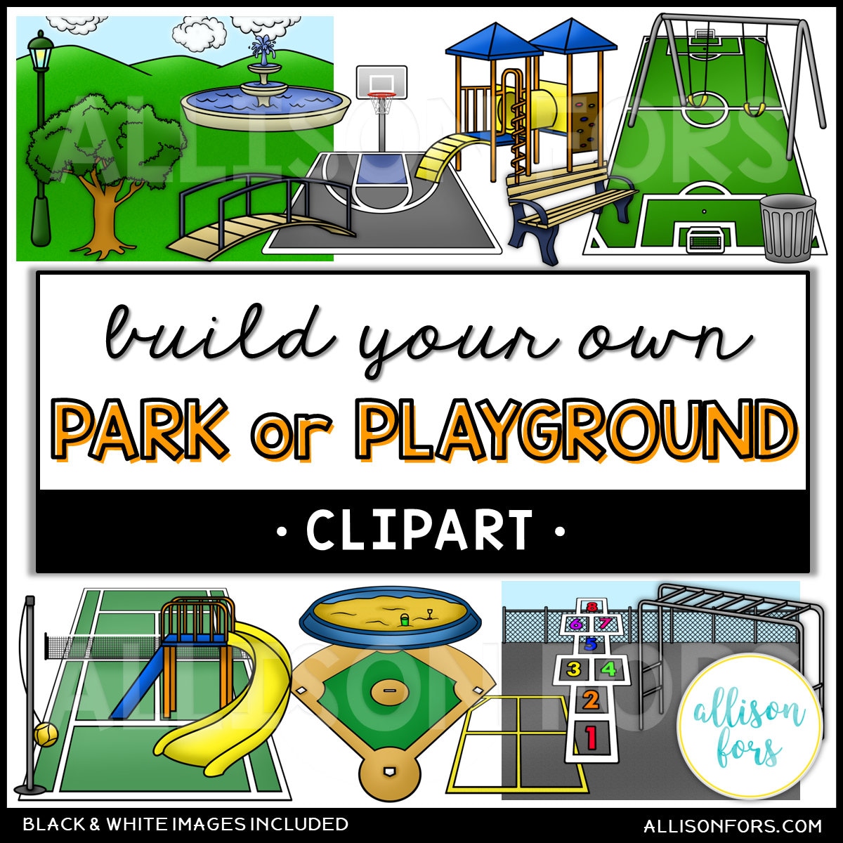 Build Your Own Park or Playground Clip Art - Etsy