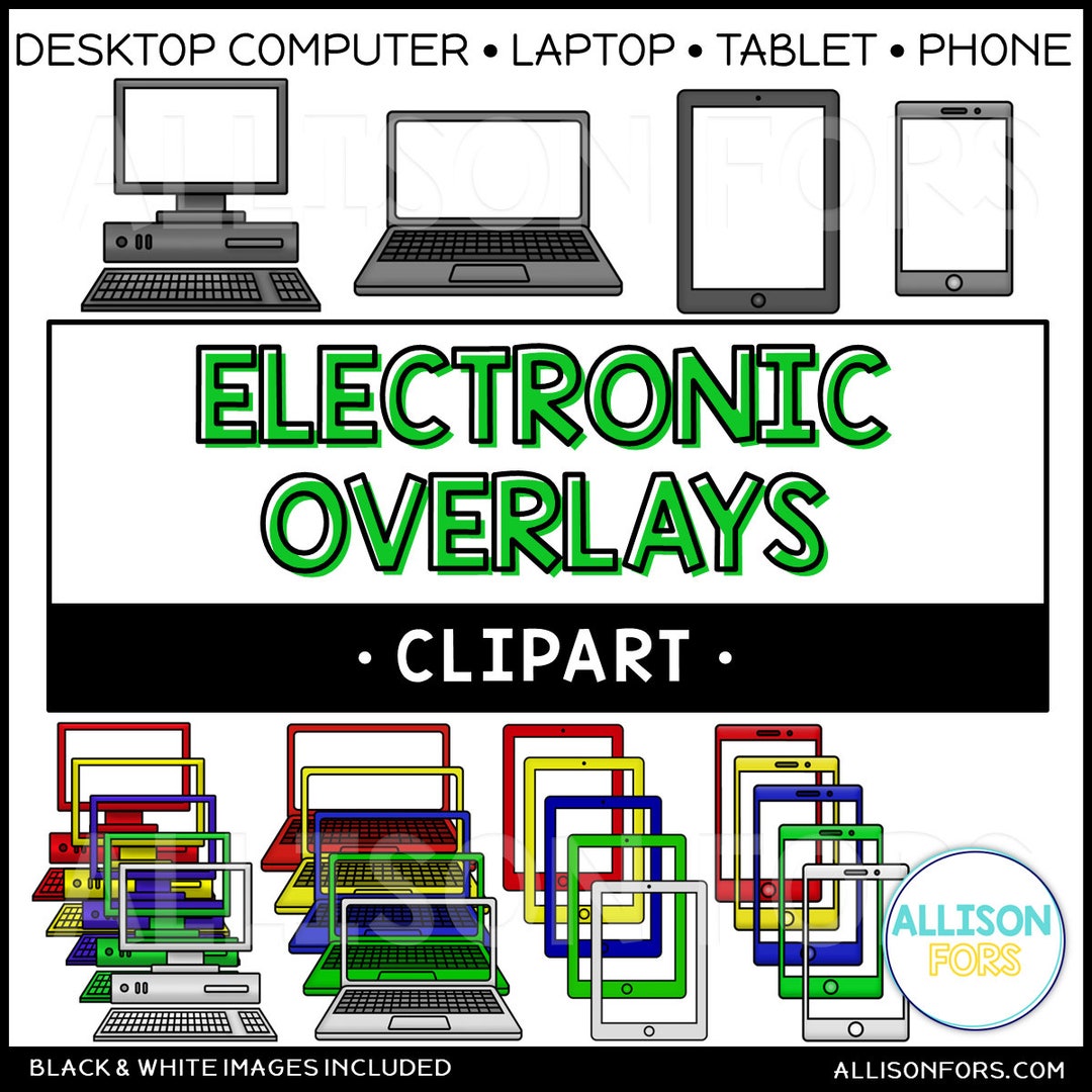 Electronic Overlay Clip Art (computer, Laptop, Tablet, Phone) - Etsy