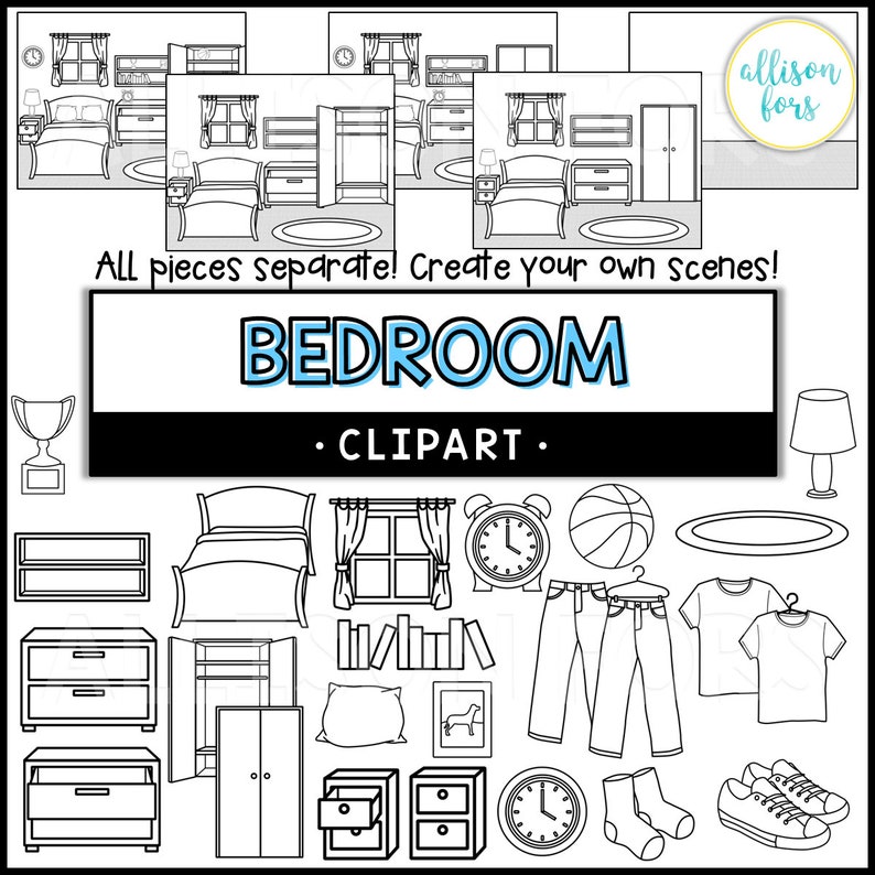 Bedroom Clip Art - Etsy