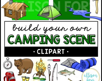 Camping Bear PNG, Tent, Sleeping Bag, Camp Fire, Lantern, DIY Gift for ...