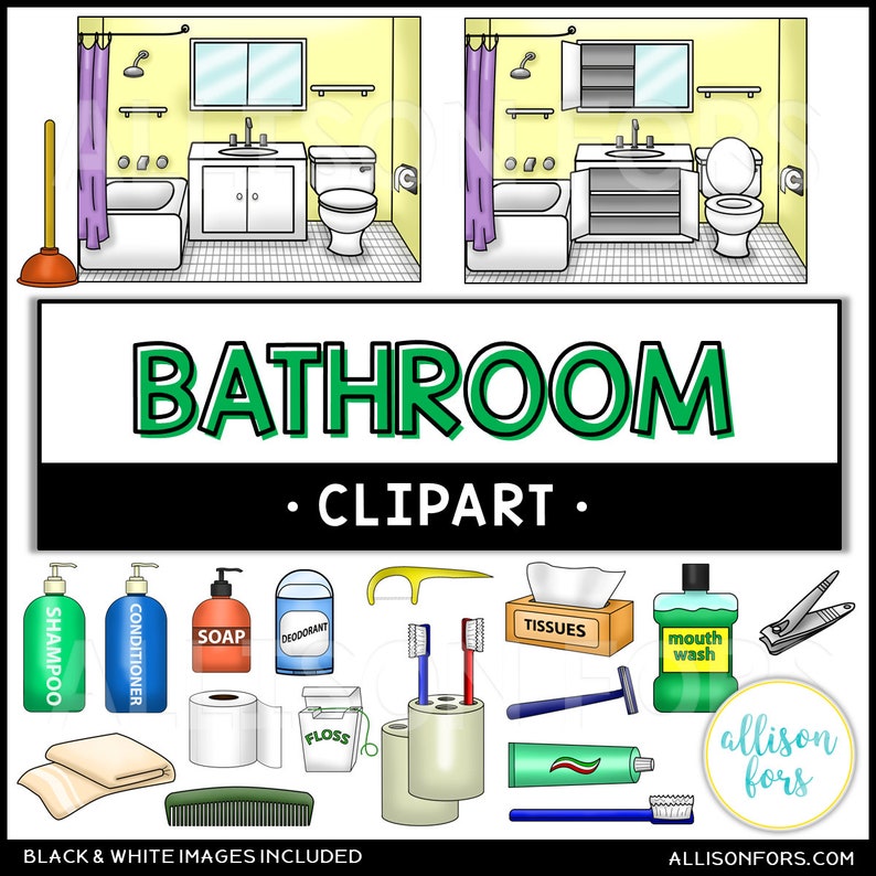 Bathroom & Hygiene Clip Art - Etsy