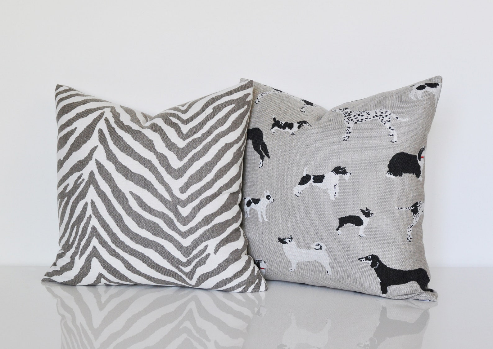 Sunbrella Pillow Cover Zebra Print Cover Gray and White - Etsy