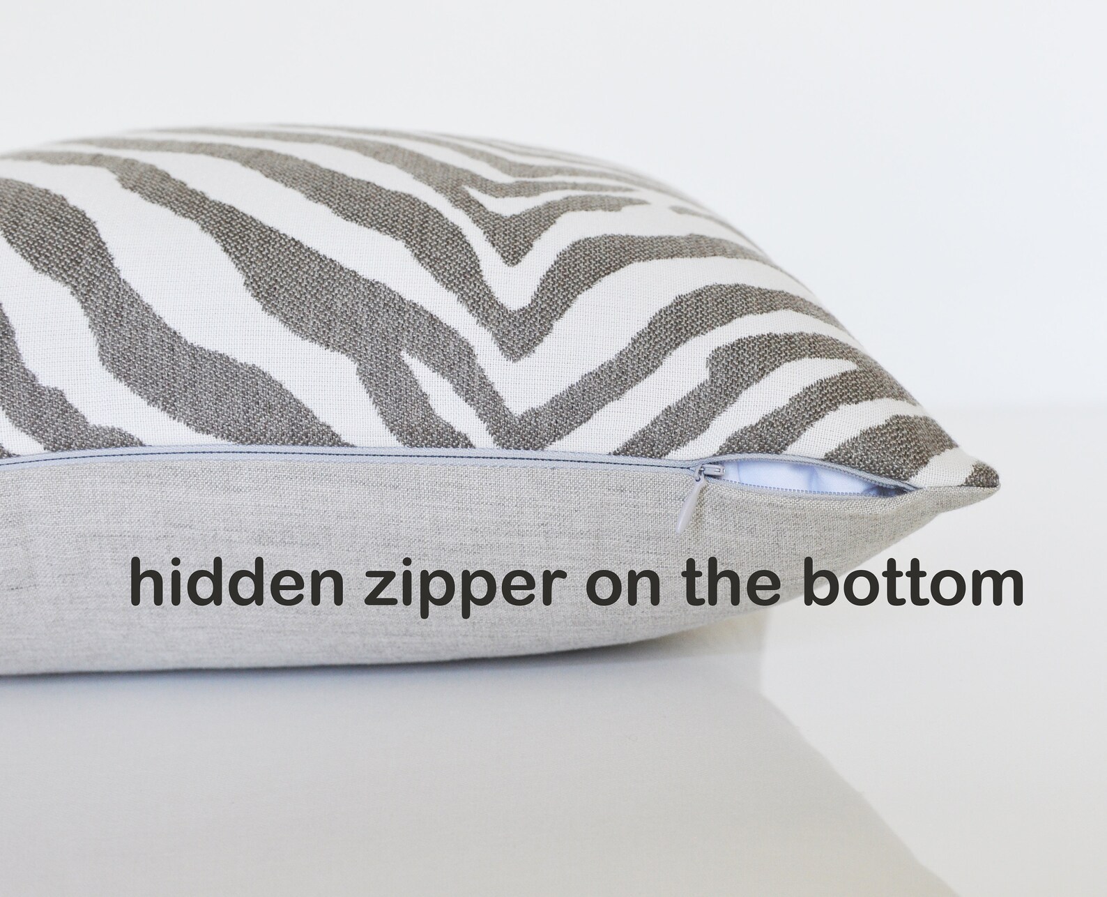 Sunbrella Pillow Cover Zebra Print Cover Gray and White - Etsy