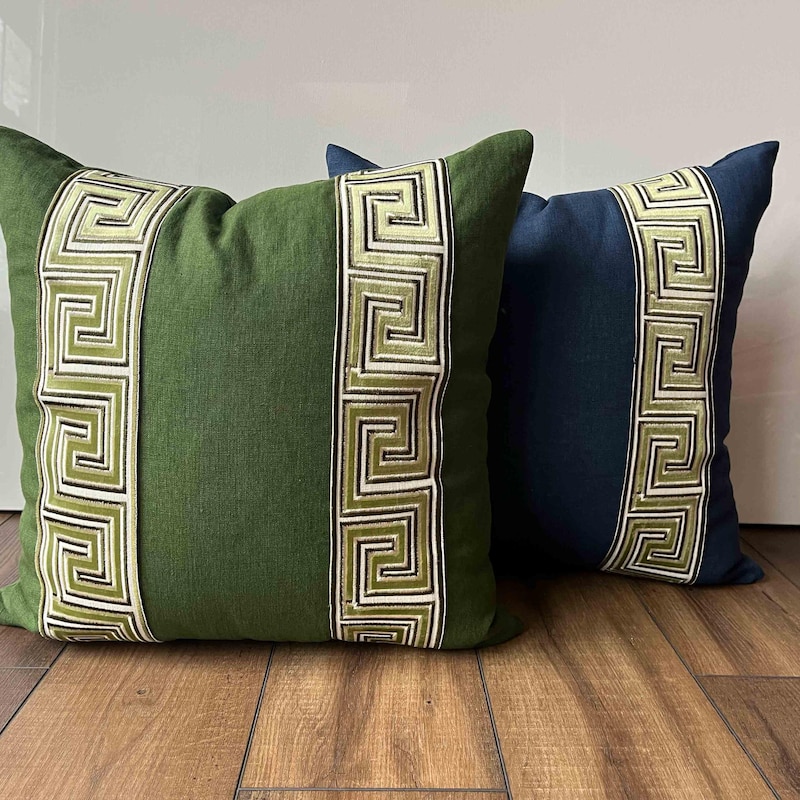 Greek Key Pillow - Etsy