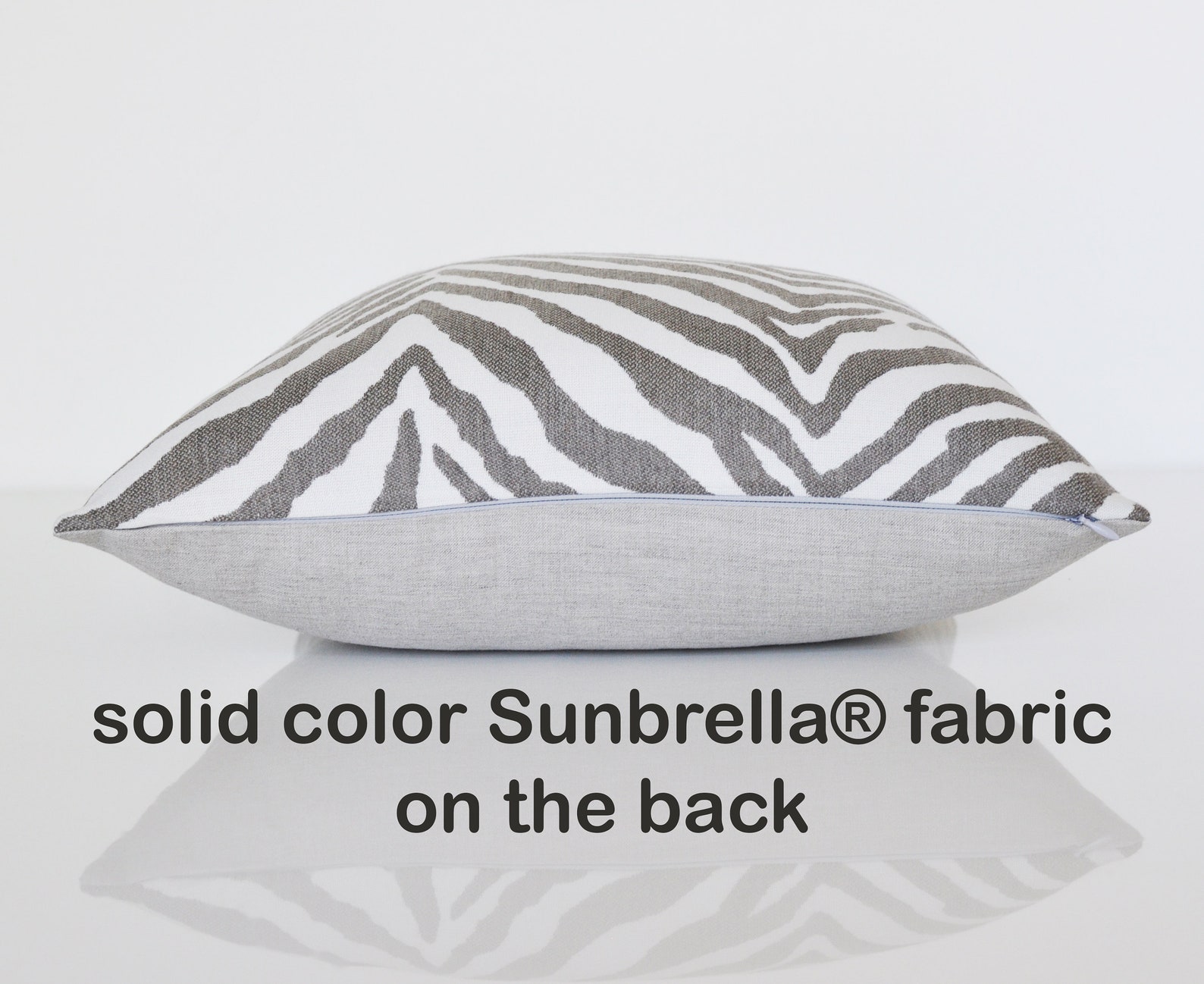 Sunbrella Pillow Cover Zebra Print Cover Gray and White - Etsy