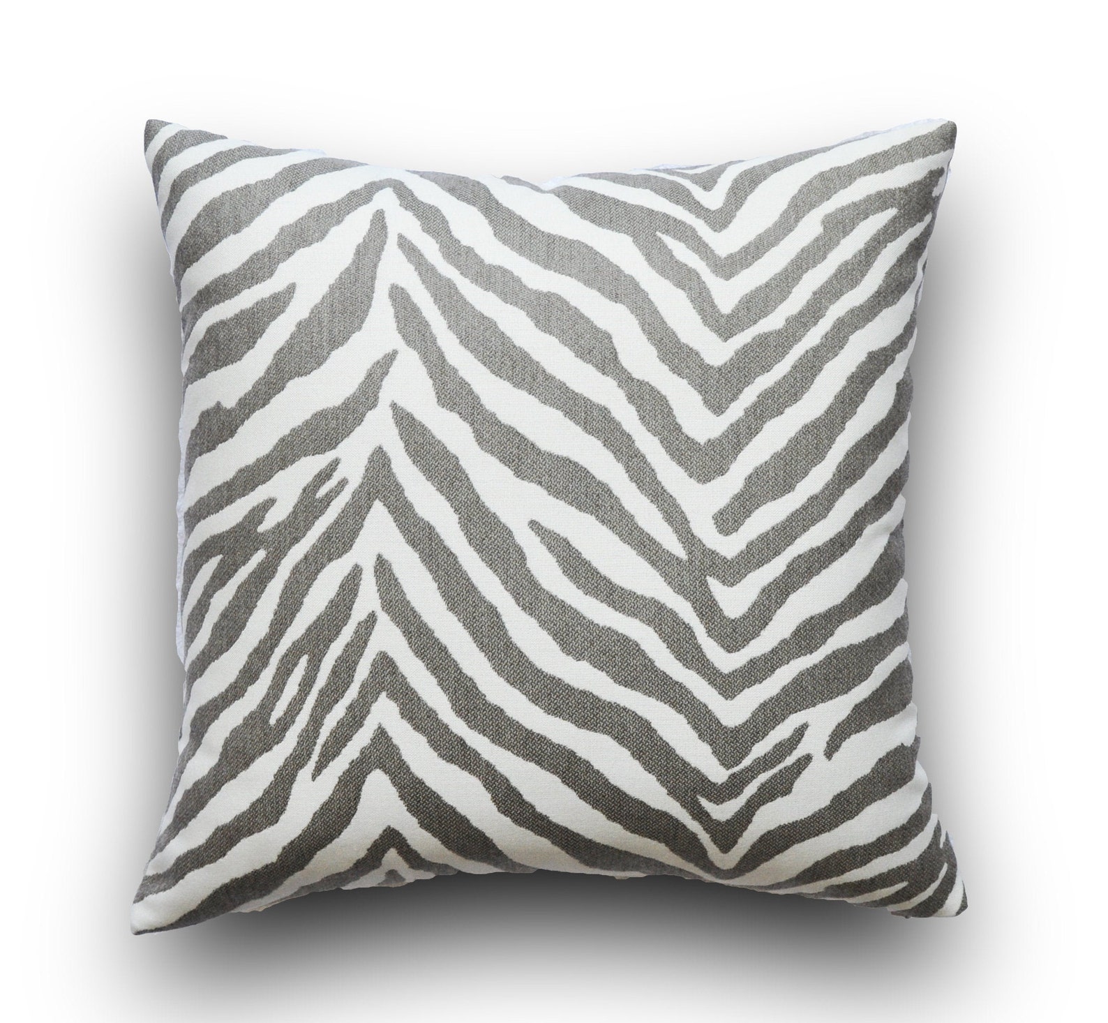 Sunbrella Pillow Cover Zebra Print Cover Gray and White - Etsy