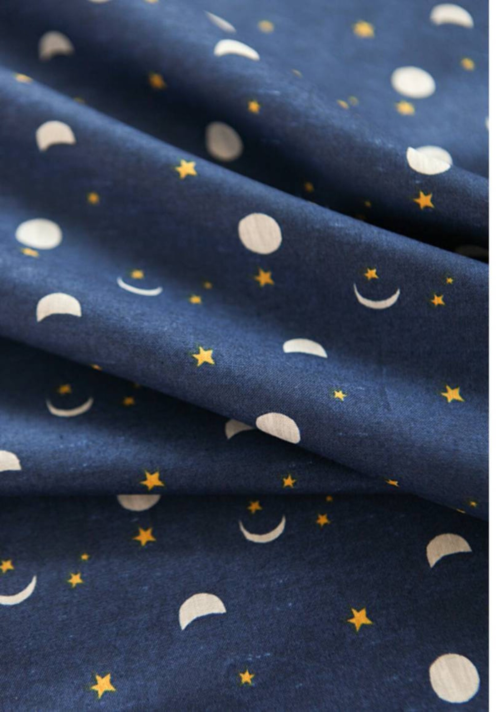 Stars Lunar Moon Patterned Fabric Made in Korea by the Half | Etsy