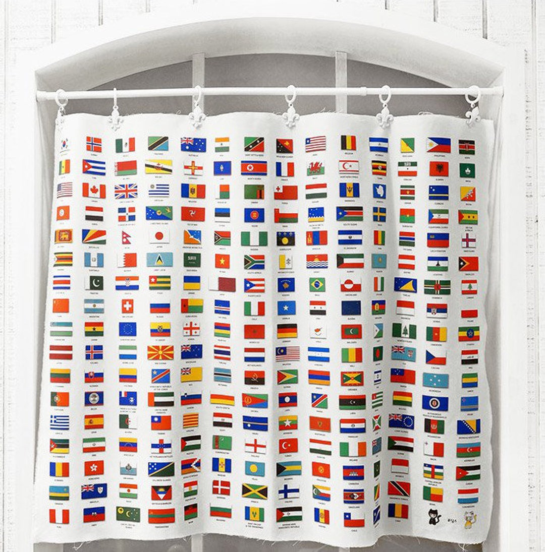 World National Flags Patterned Fabric Made in Korea by the - Etsy