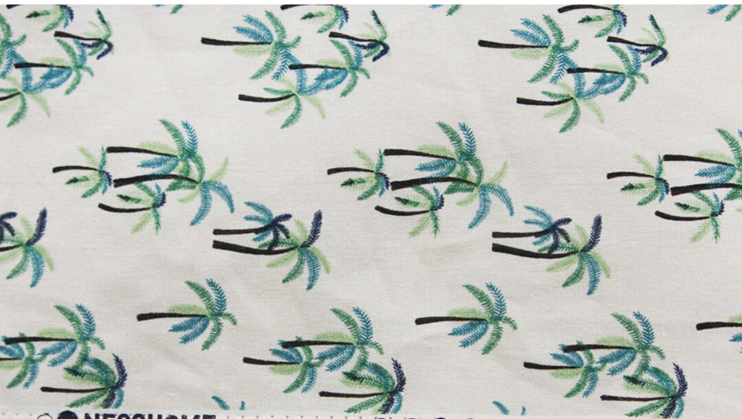 Tropical Fabric, Palm Tree Patterned Fabric Made in Korea by Half Yard ...