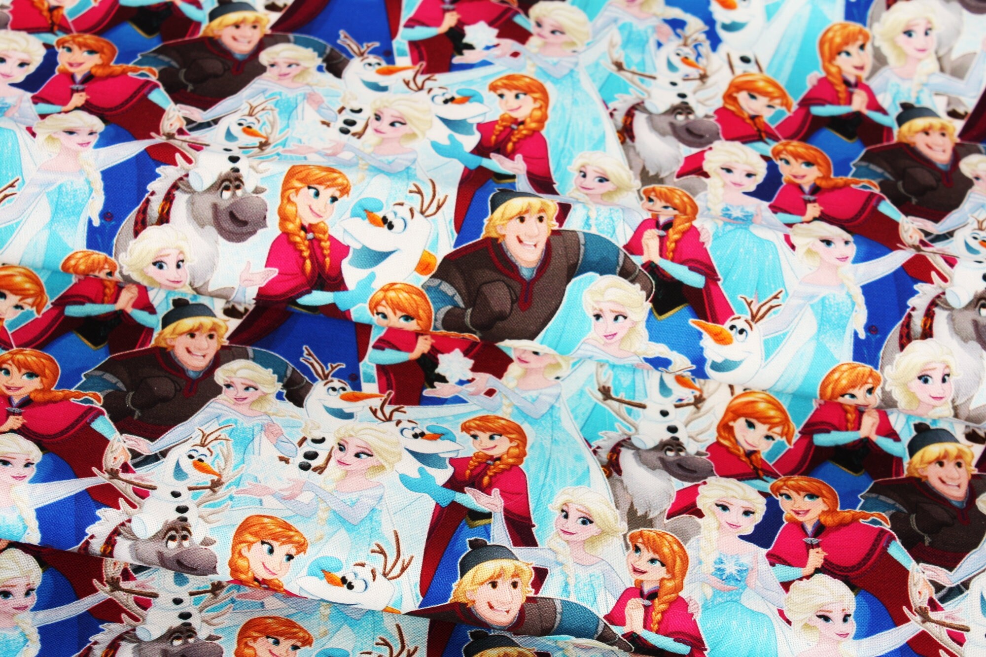Disney Frozen Elsa Anna Olaf Kristoff Sven Fabric Printed in | Etsy
