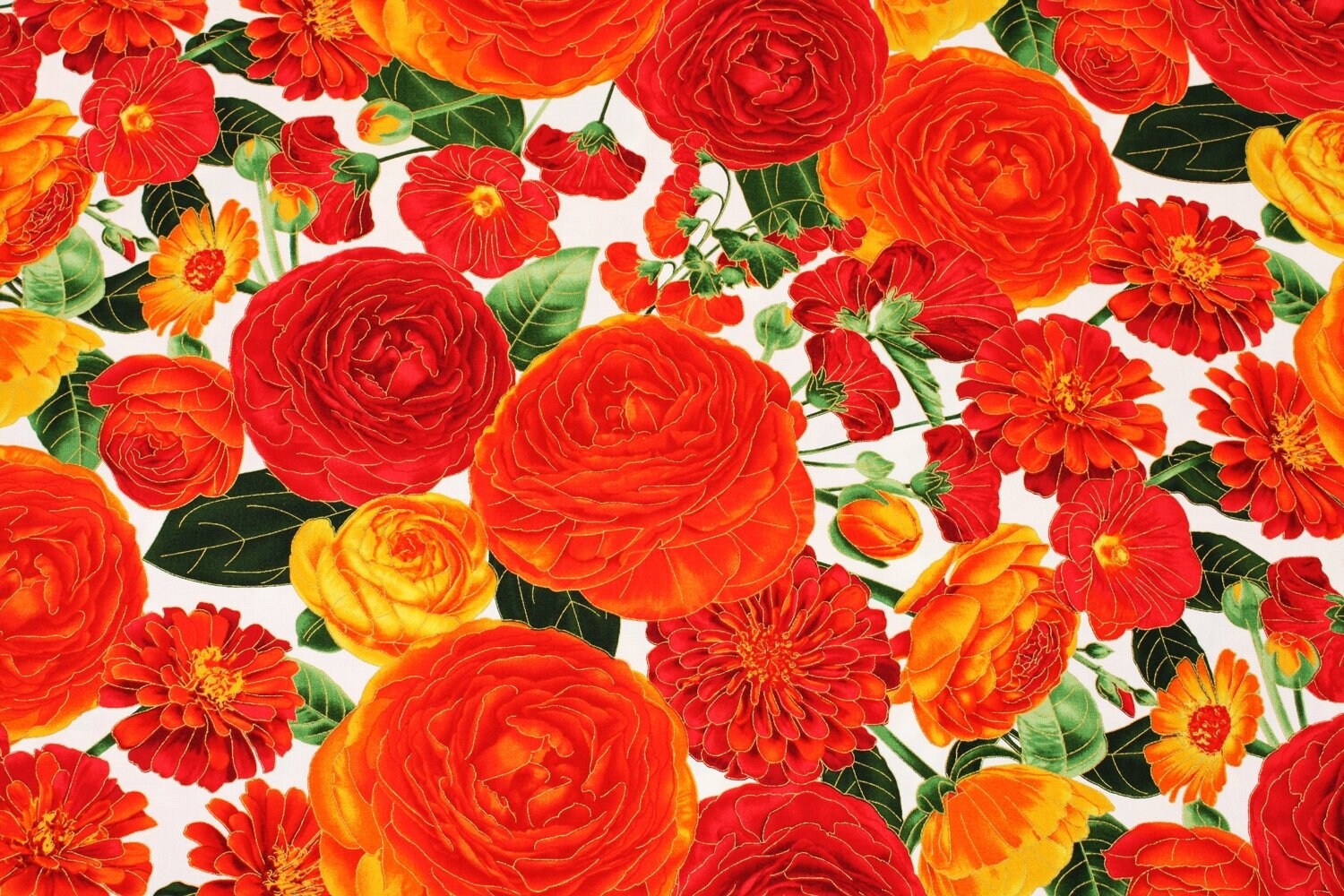 Arcadia Big Flowers Fabric by Timeless Treasures Fabrics by | Etsy