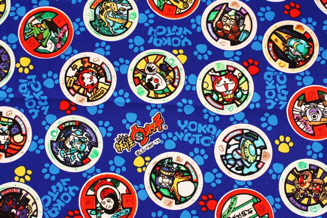 Yokai Watch Medal Character Fabric Made in Japan by the Half - Etsy