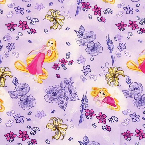 Disney Rapunzel Floral 100% Cotton Novelty Fabric | Etsy