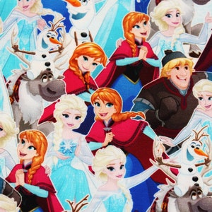 Disney Frozen Elsa Anna Olaf Kristoff Sven Fabric Printed in - Etsy