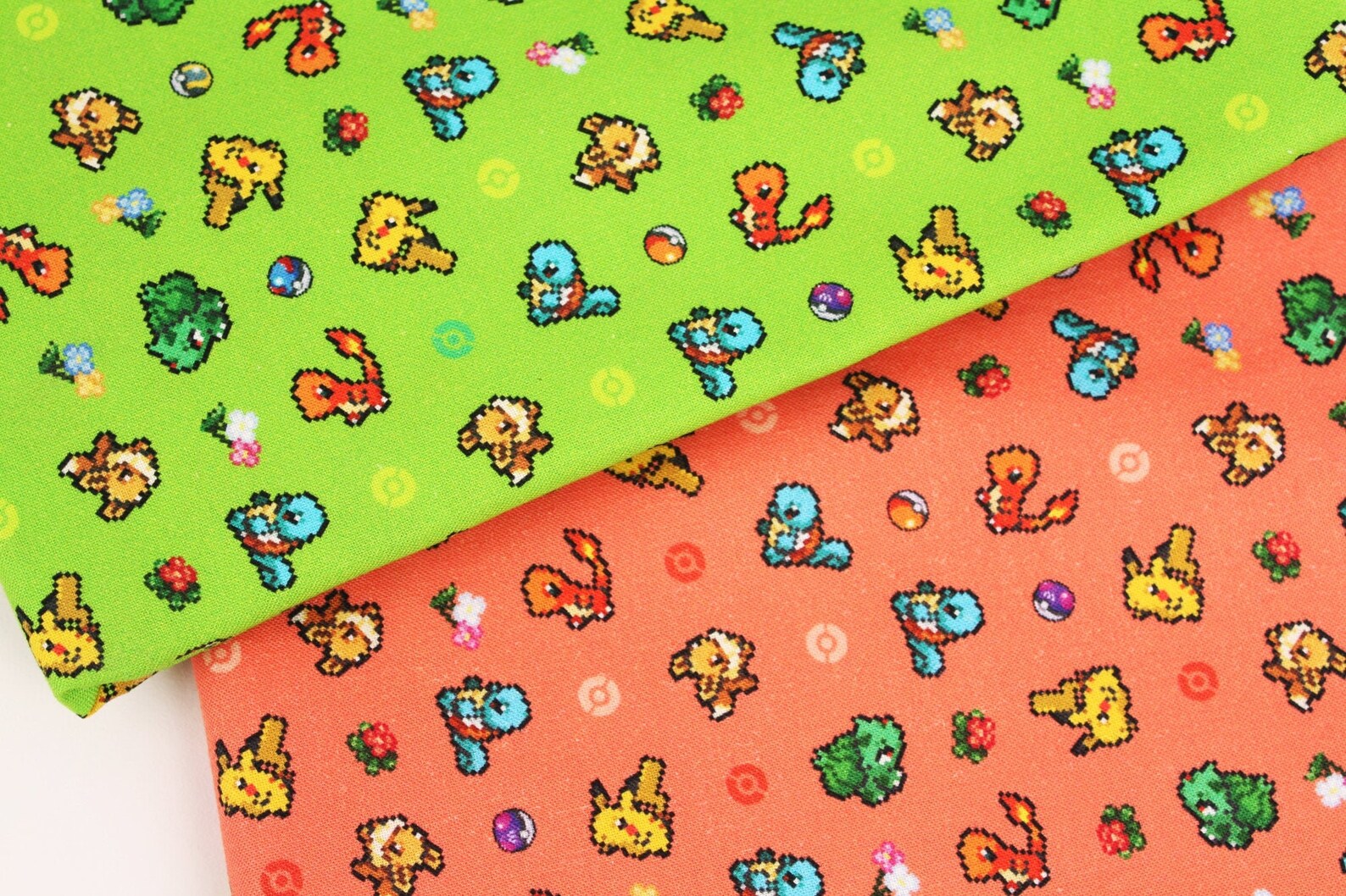 Pocket Monster Pixel Pokemon Pikachu Character Fabric Made in | Etsy