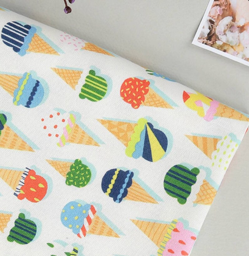 Colorful Ice Cream Patterned Fabric Made in Korea by Half Yard - Etsy