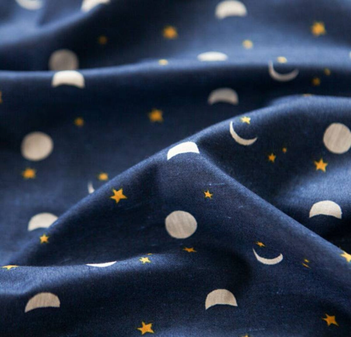 Stars Lunar Moon Patterned Fabric Made in Korea by the Half | Etsy