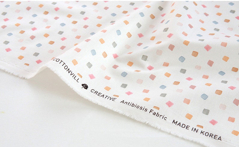 Organic 30s Mini Square Patterned Fabric Printed in Korea by - Etsy