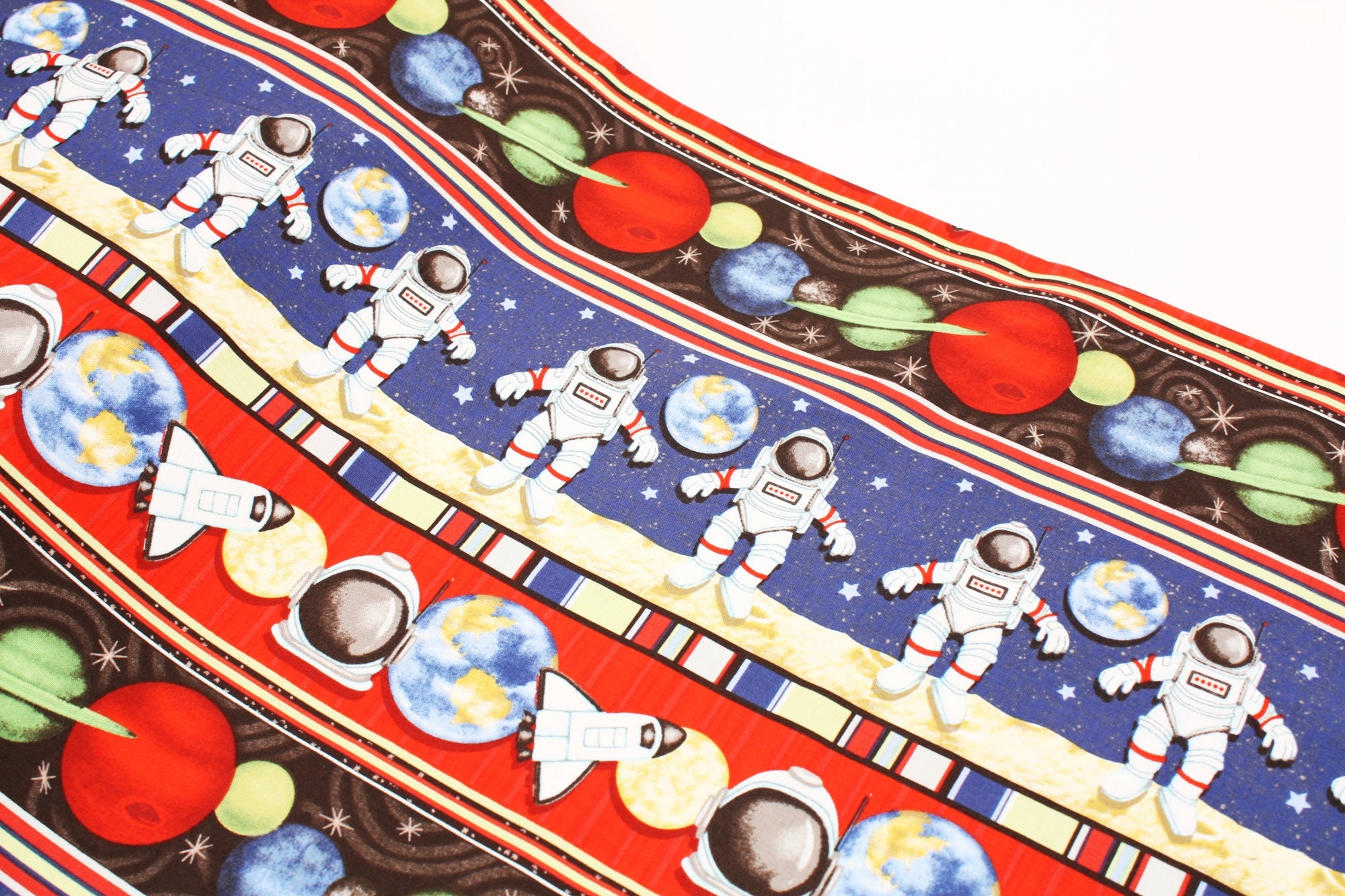 Astronauts Planets Universe Space Fabric by the Half Yard | Etsy