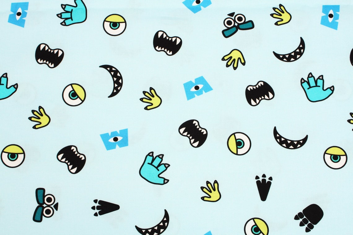 Disney&pixar Monsters Inc Licensed Fabric Printed in Korea by - Etsy