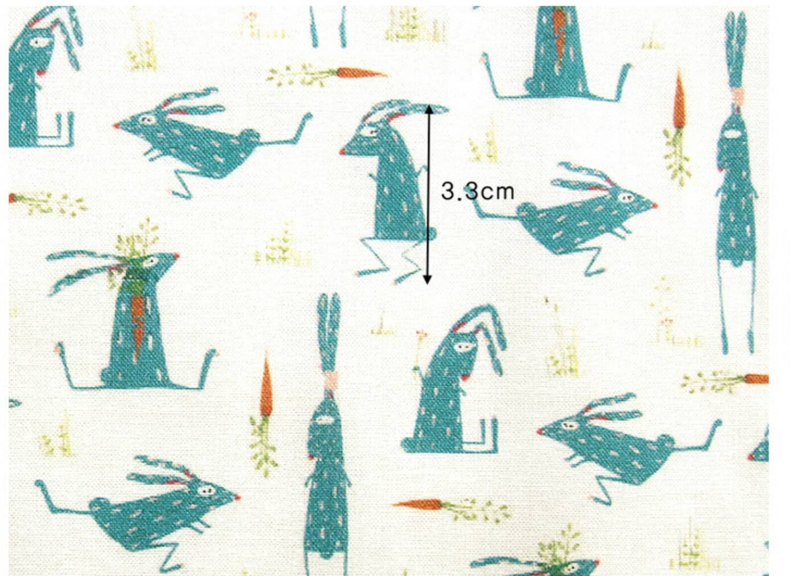 Rabbit Patterned Fabric Cute Kids Sewing Quilt Made in | Etsy