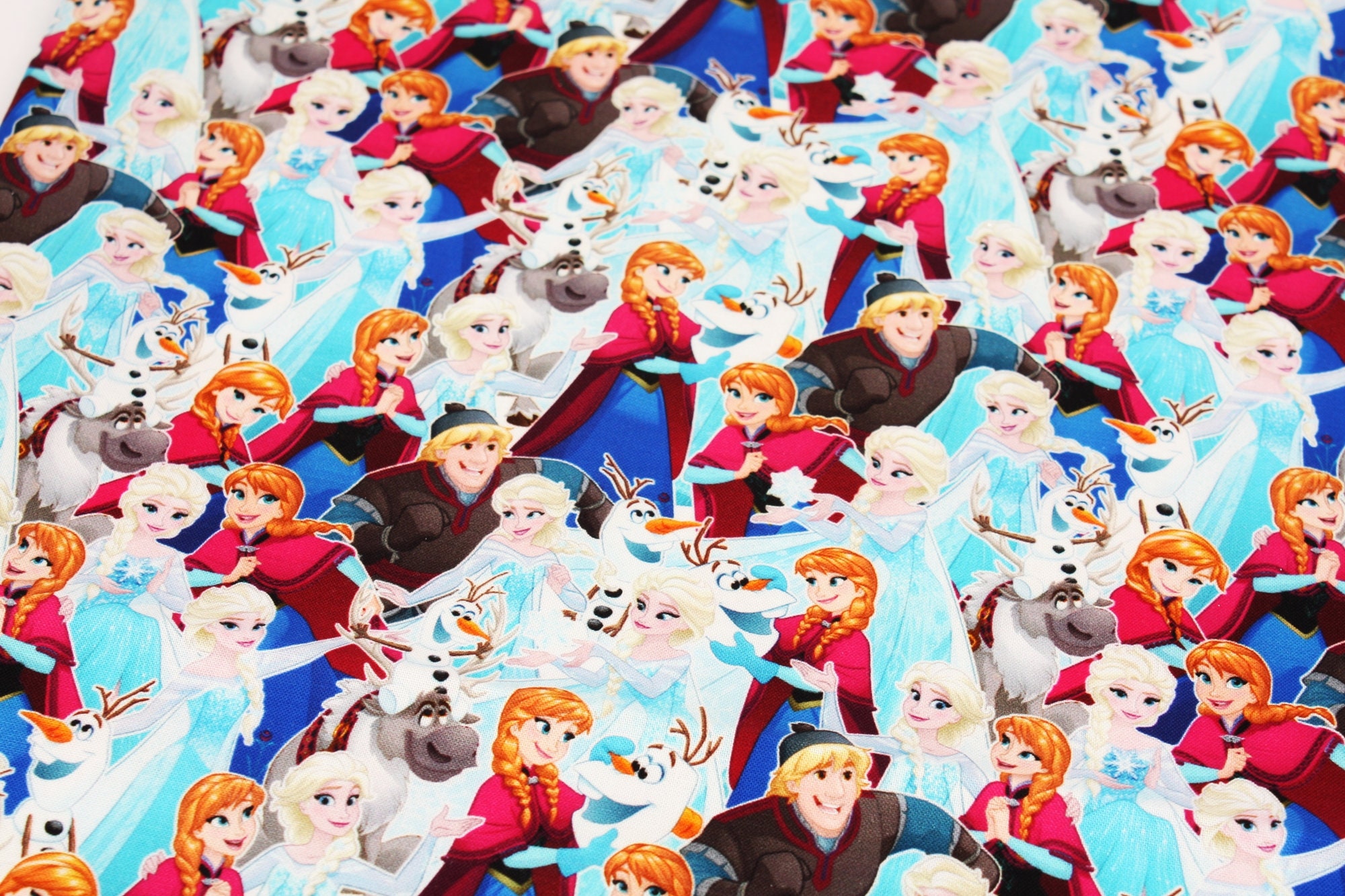 Disney Frozen Elsa Anna Olaf Kristoff Sven Fabric Printed in | Etsy