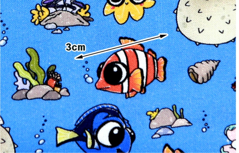 Clownfish Blue Tang Character Under the Sea Fabric Made in - Etsy