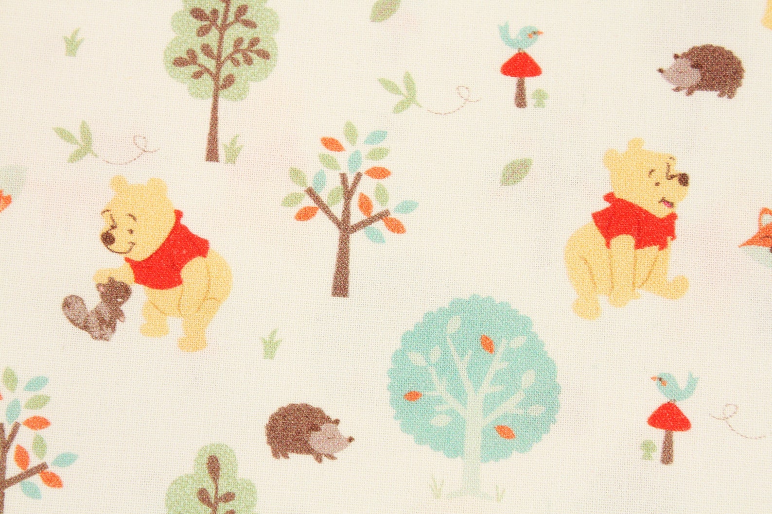 Winnie the Pooh Fox Hedgehog Squirrel Cotton Fabric Printed in | Etsy