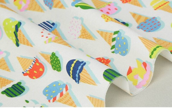 Colorful Ice Cream Patterned Fabric Made in Korea by Half Yard | Etsy