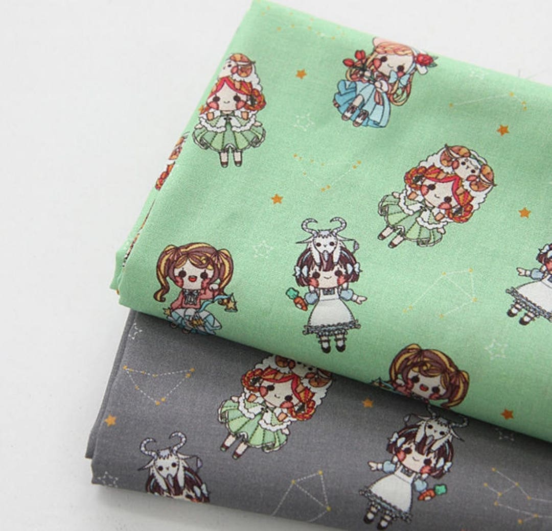 Constellation Libra Virgo Capricornus Aries Patterned Fabric, Cute ...