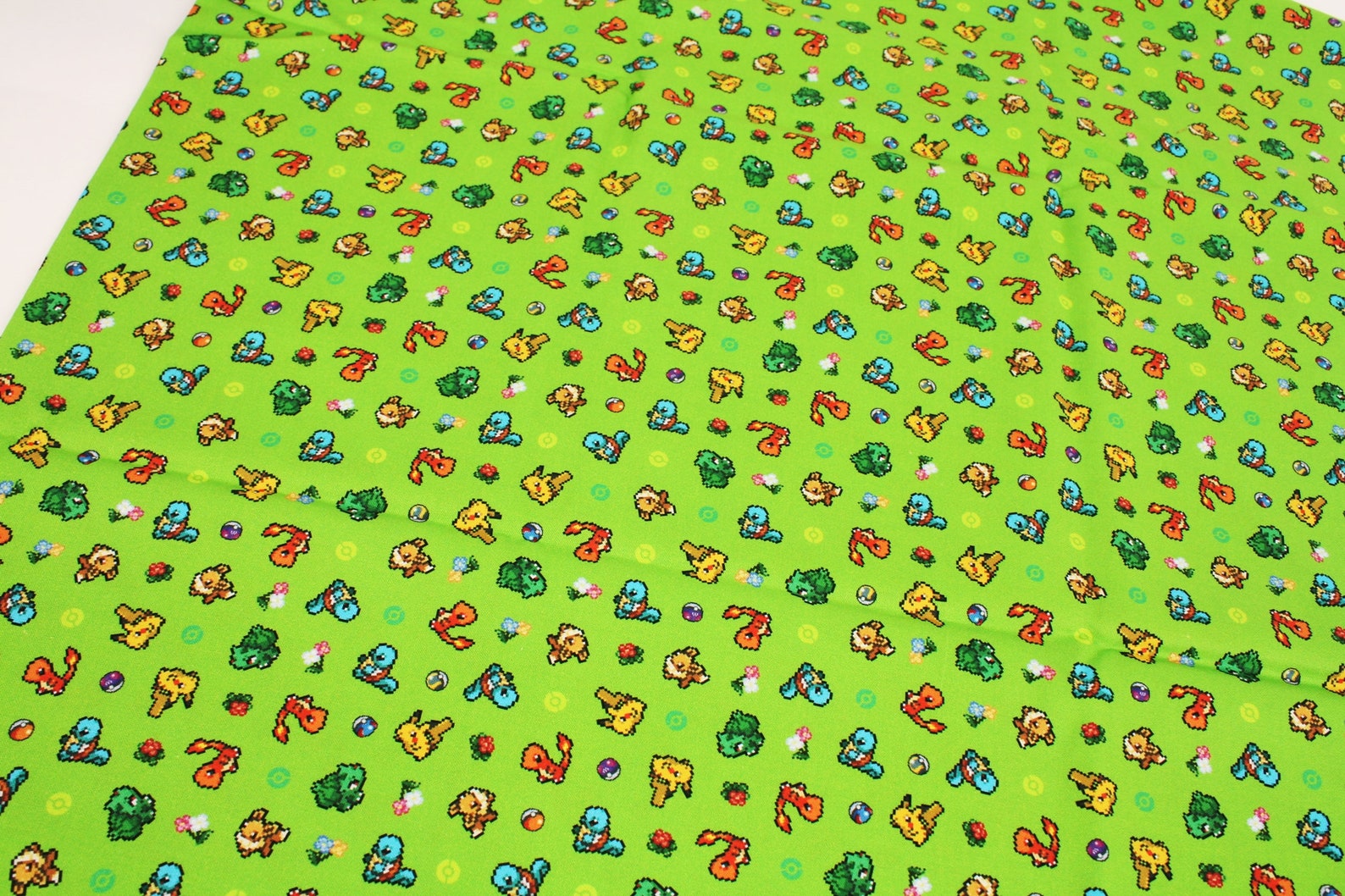 Pocket Monster Pixel Pokemon Pikachu Character Fabric Made in | Etsy