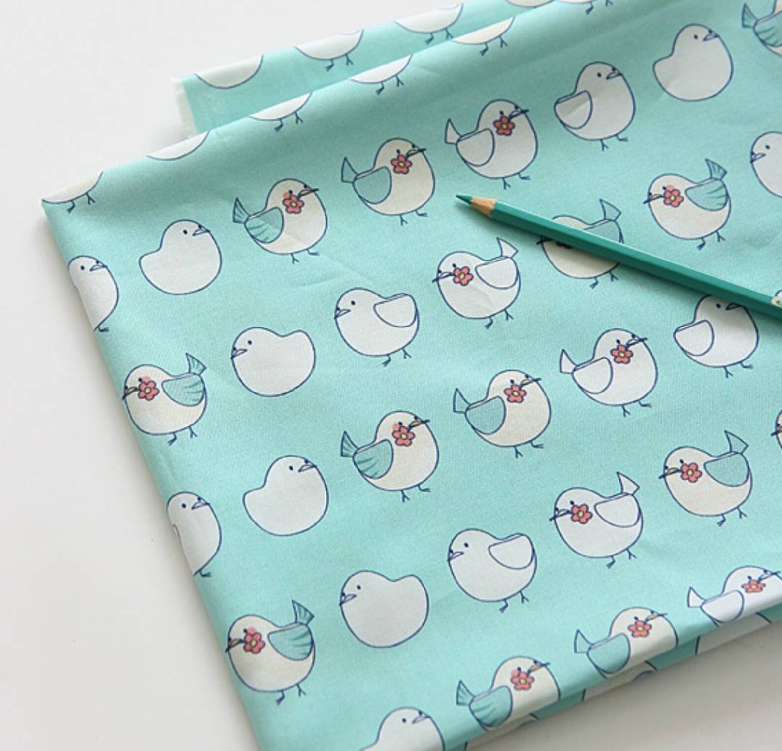 Bird Patterned Fabric Cute Kids Sewing Quilt Made in Korea | Etsy