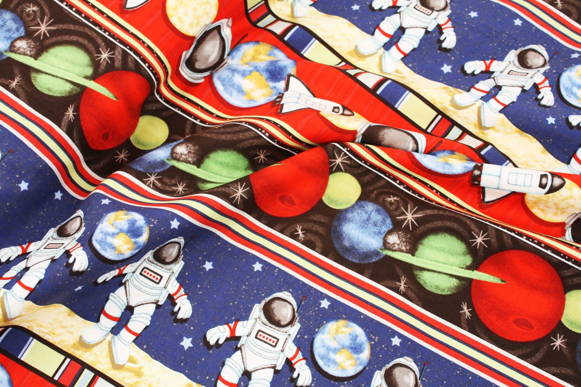Astronauts Planets Universe Space Fabric by the Half Yard | Etsy